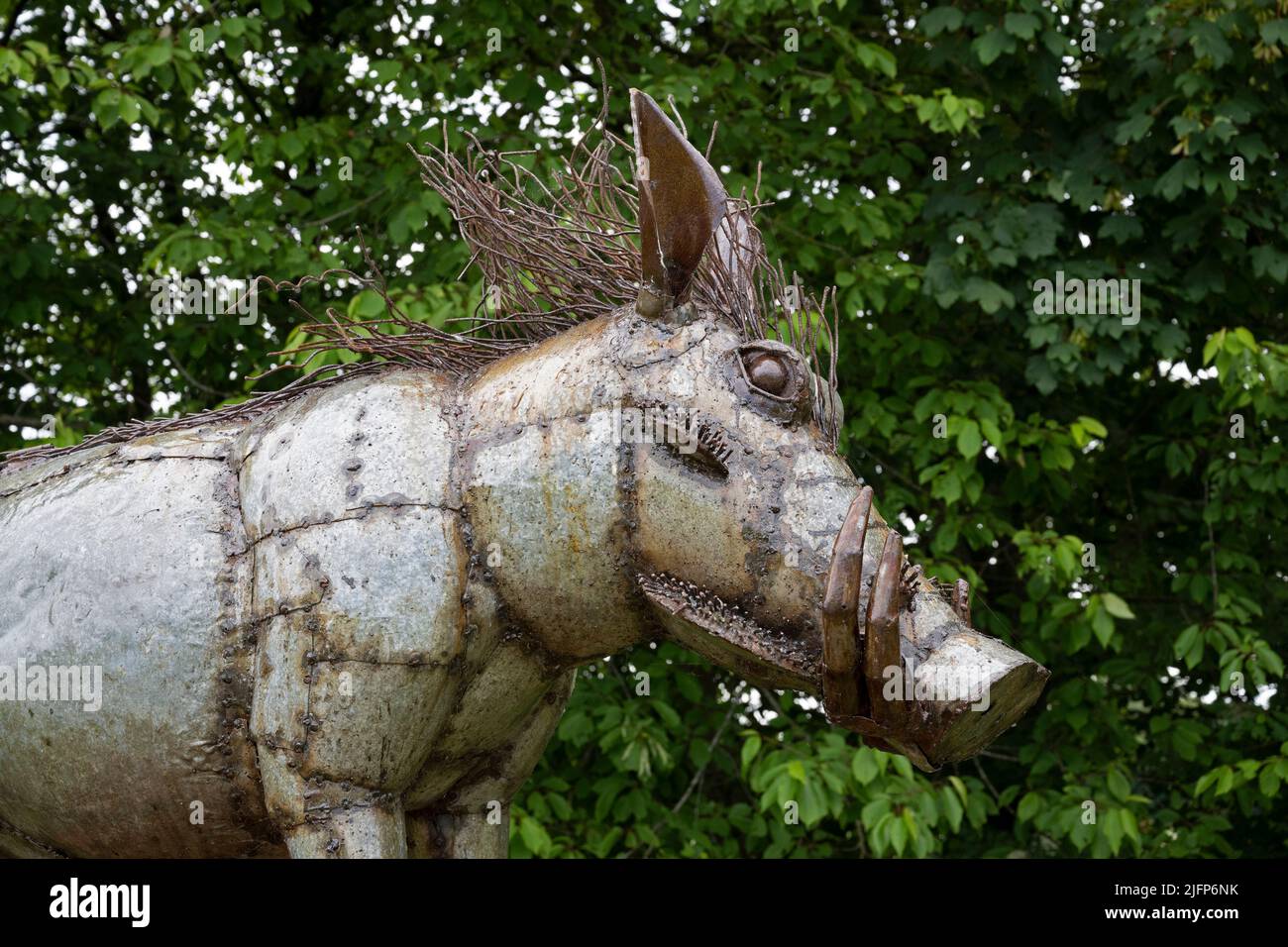 The British Ironwork Centre, Warthog Exhibit/Sculpture Stock Photo - Alamy