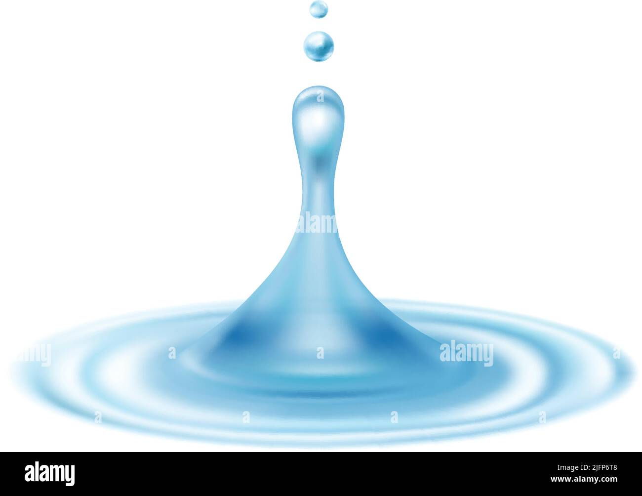 Realistic composition with images of water rings with drops on blank ...