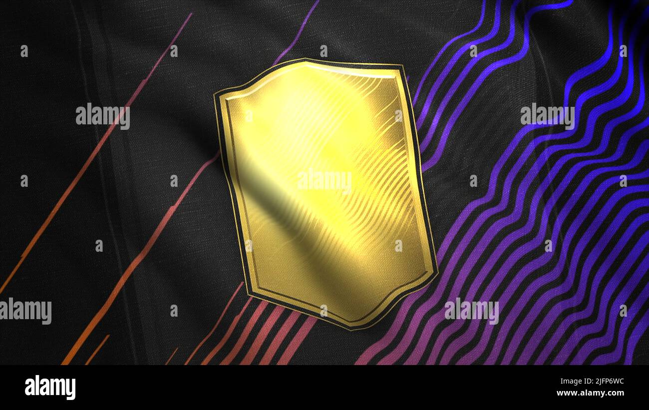 Waving flag for insertion. Motion. Stylish sports flag with image of ...