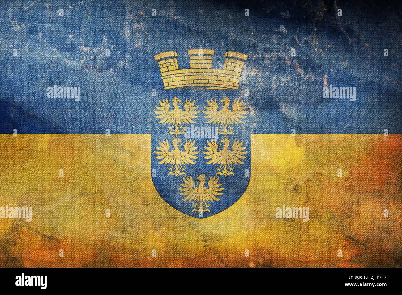 Top view of retro flag Lower Austria Austria with grunge texture ...