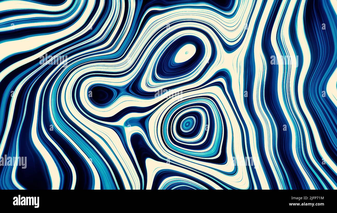 Liquid psychedelic pattern of curved lines. Motion. Moving liquid ...