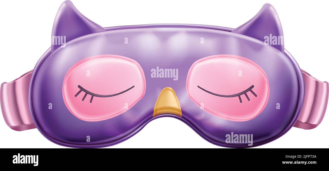 Sleeping eye mask composition with isolated image of fancy soft mask ...