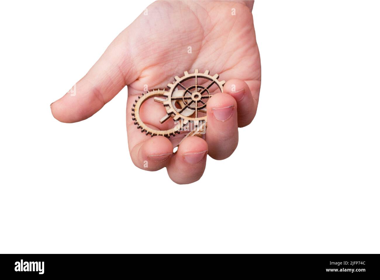 Hand holding gear wheels isolated as the concept of mechanics Stock ...
