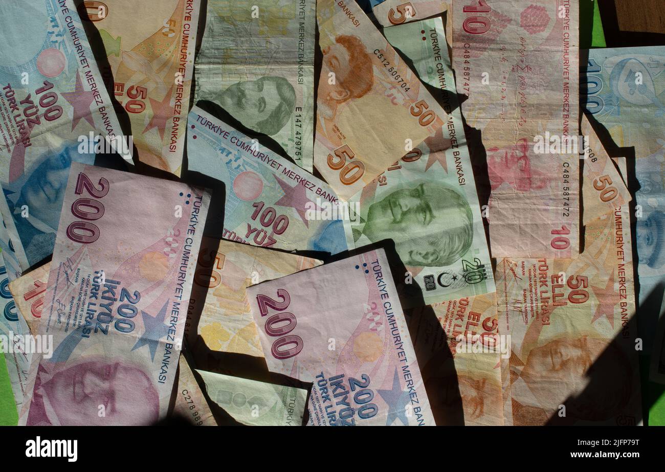 Turkish Lira background. Turkish money cash. Financial and economic ...