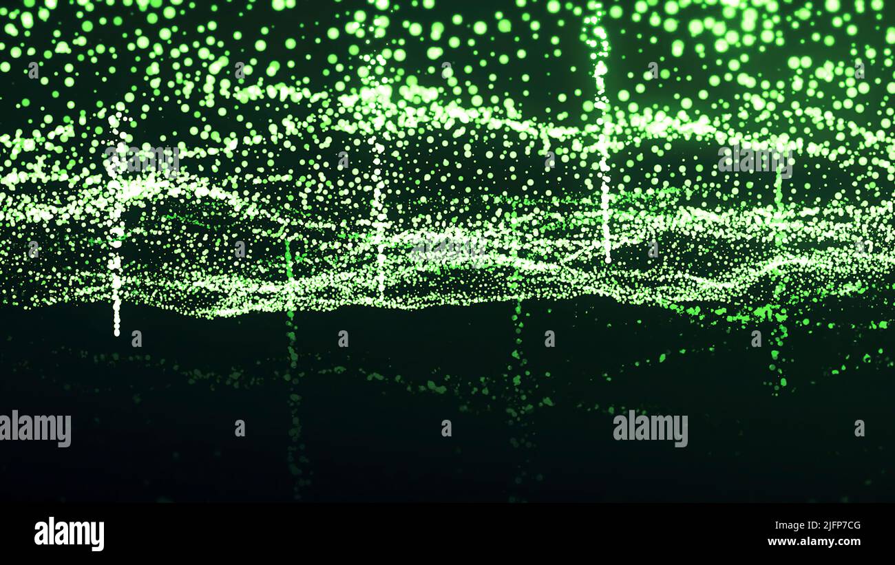 Wavy stream of luminous particles. Motion. Cosmic energy flows with ...