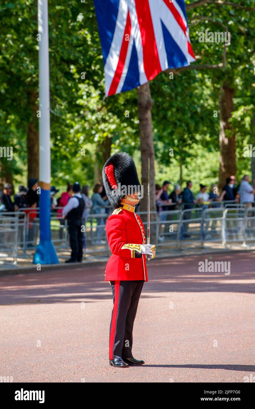 Coldstream Guards Lieutenant at Trooping the Colour, Colonel’s Review ...
