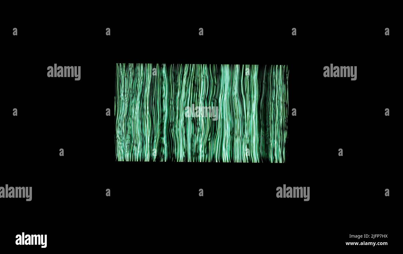 Rotating rectangle of glowing lines. Design. Neon cybernetics form ...