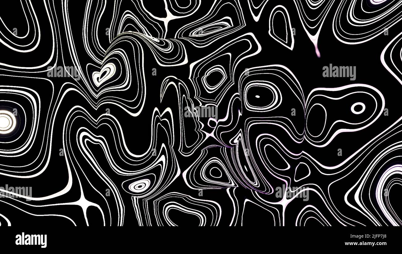 Psychedelic background with curved mirror lines. Design. Rotating ...