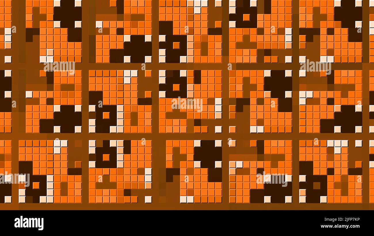 Squares with changing mosaic pattern. Motion. Beautiful disco ...