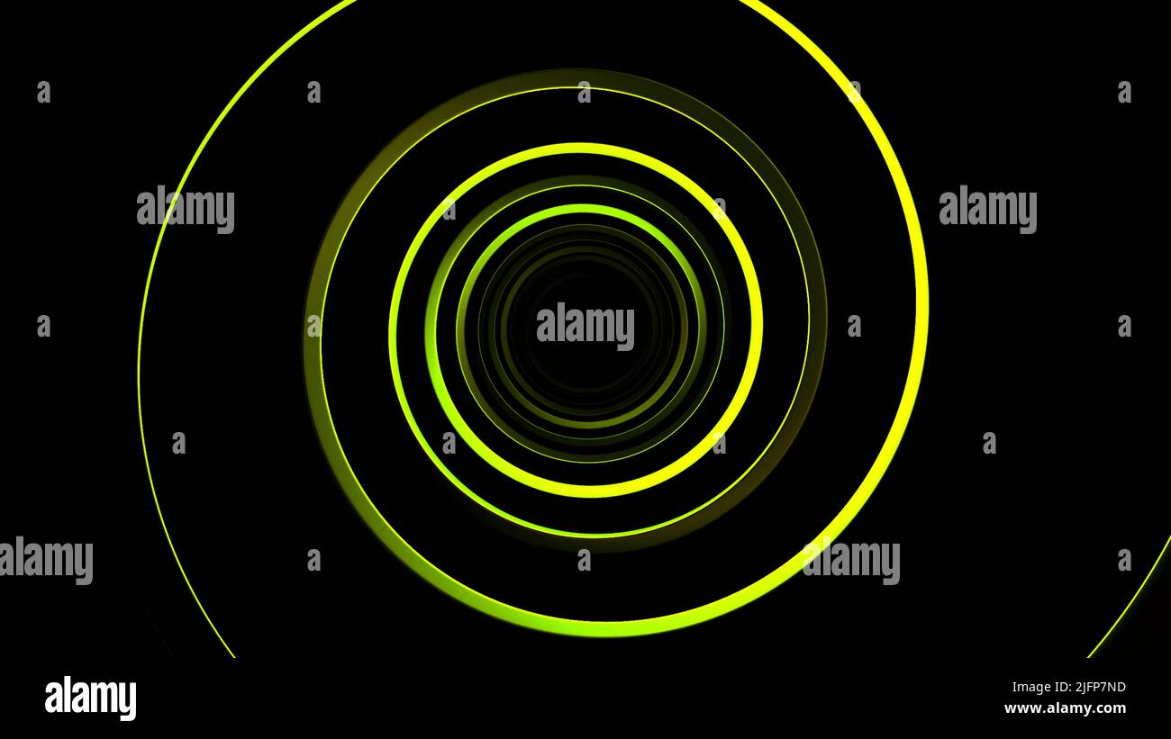 Centralized spiral with line on black background. Design. Thin spiral ...