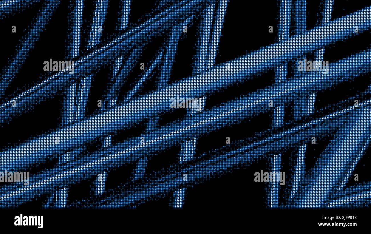 Animation with noise and moving 3d lines. Motion. Metal lines randomly ...