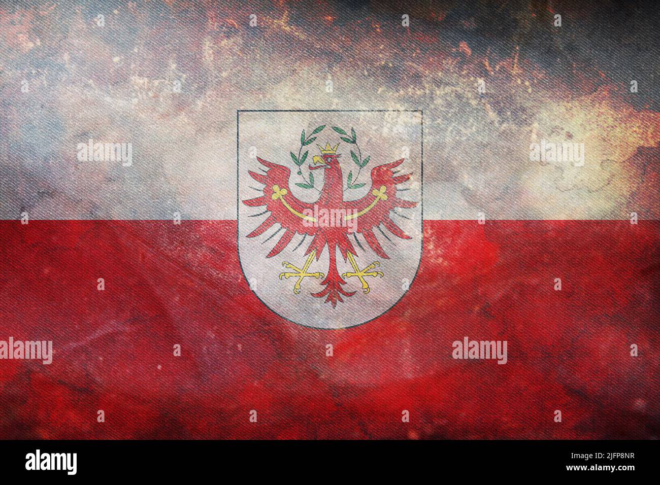 Top view of retro flag Tirol Austria with grunge texture. Austrian ...