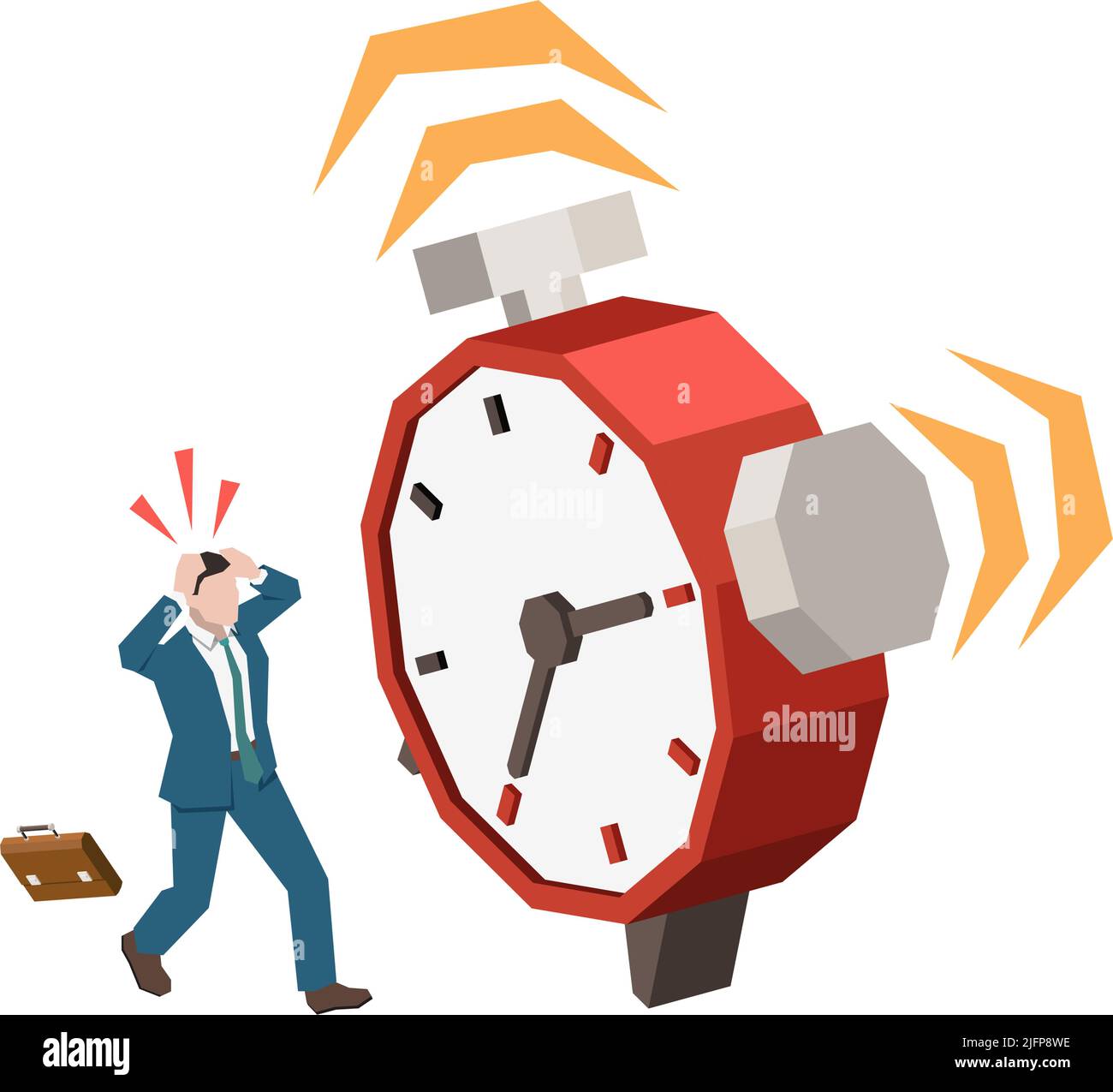 Time management planning schedule deadline isometric composition with ...