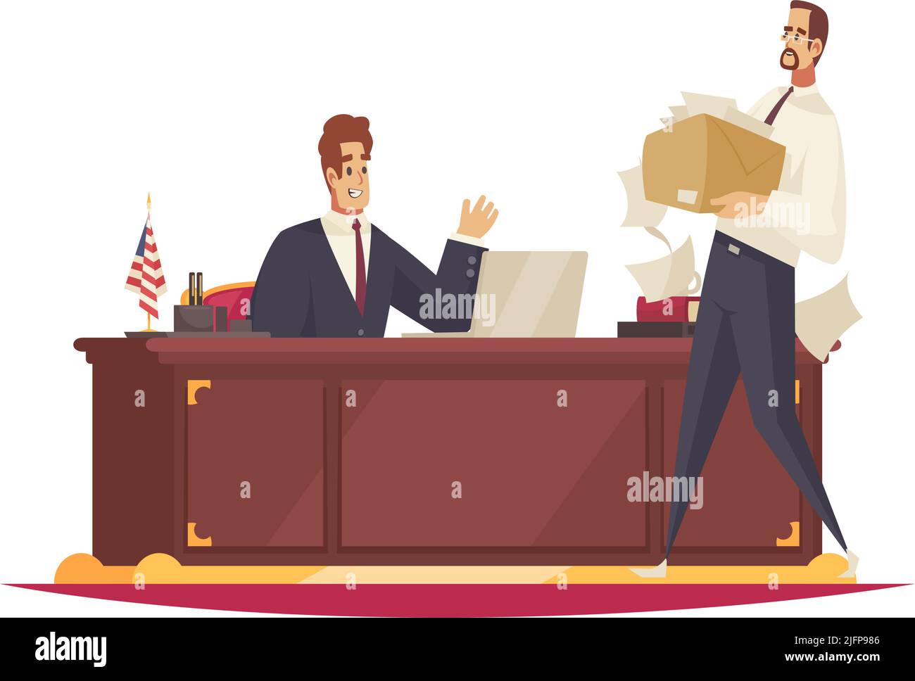 President composition with characters of president working at office ...