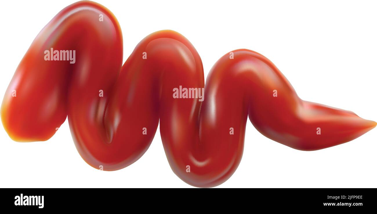 Red bright sauce spot realistic composition isolated on blank ...