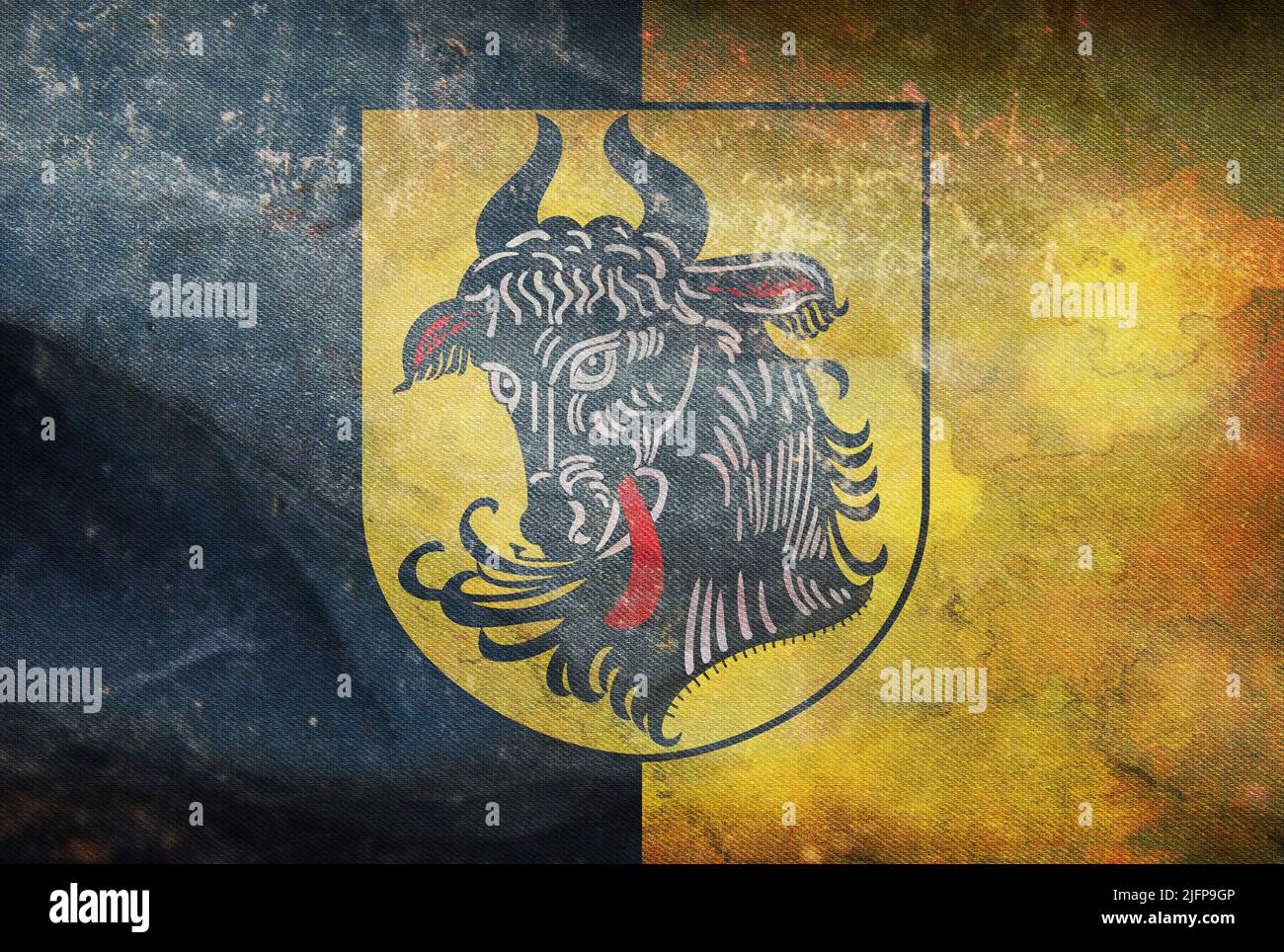 Top view of retro flag Vils Austria with grunge texture. Austrian ...