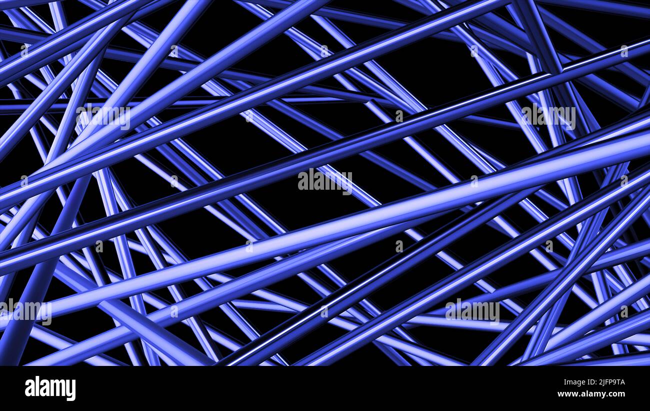 Construction of chaotic metal lines. Motion. 3D beams move in chaotic ...