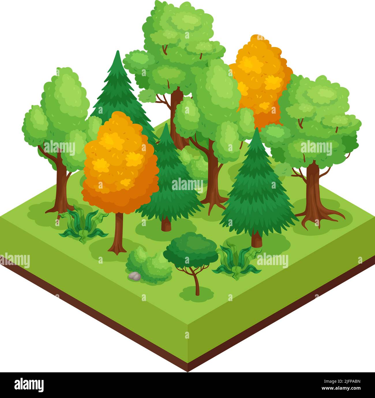 Isometric natural environmental land resources composition with view of ...