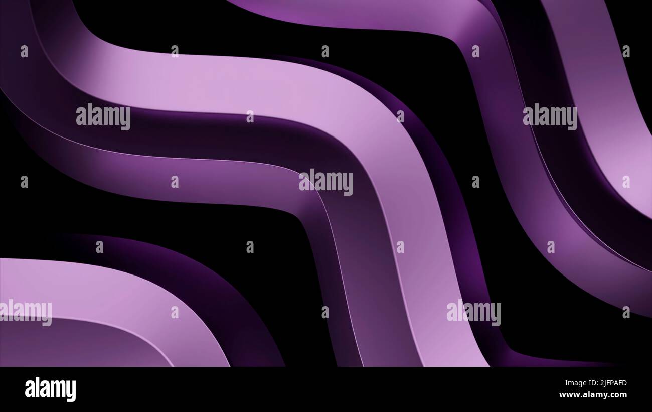 Metallic 3D rotating and bending lines, game of light and shadow ...