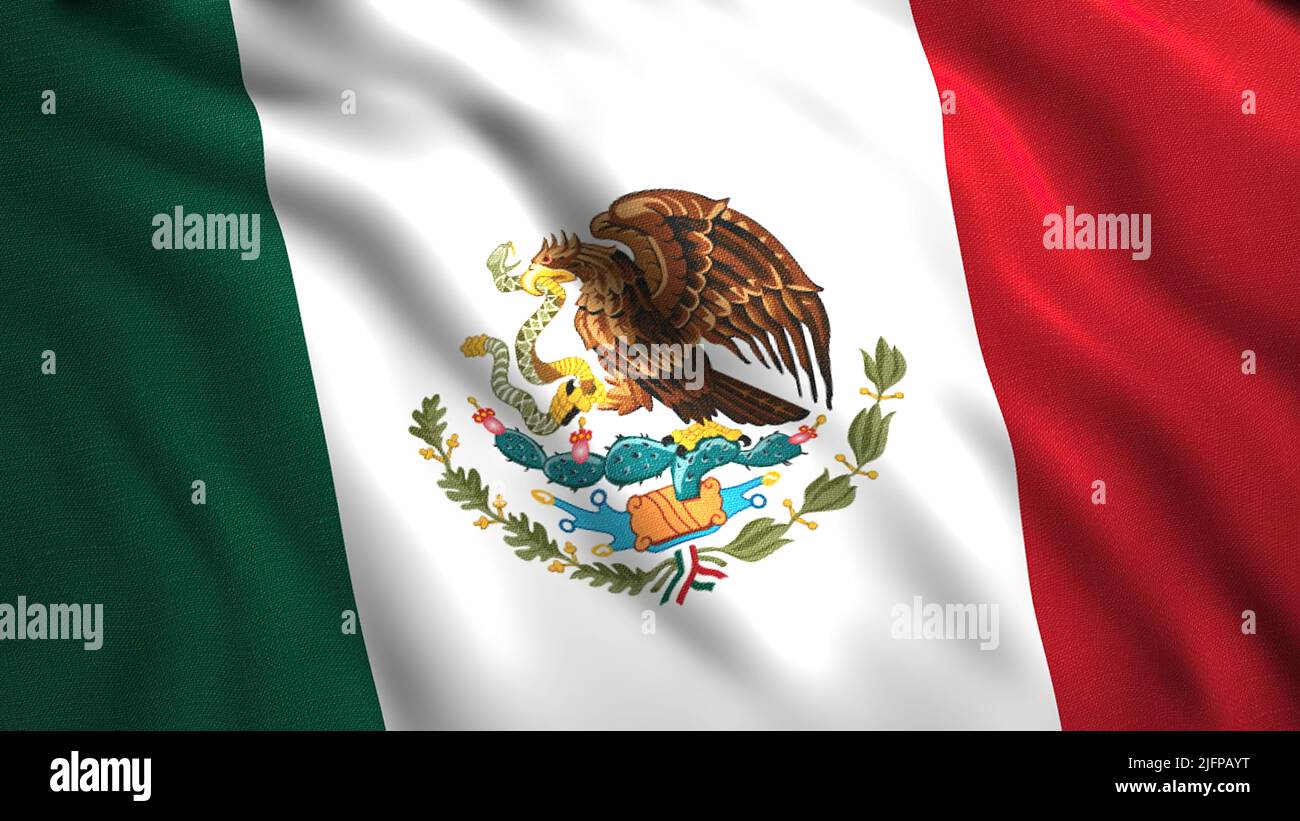 Beautiful background with waving flag. Motion. 3D animation of flag of ...