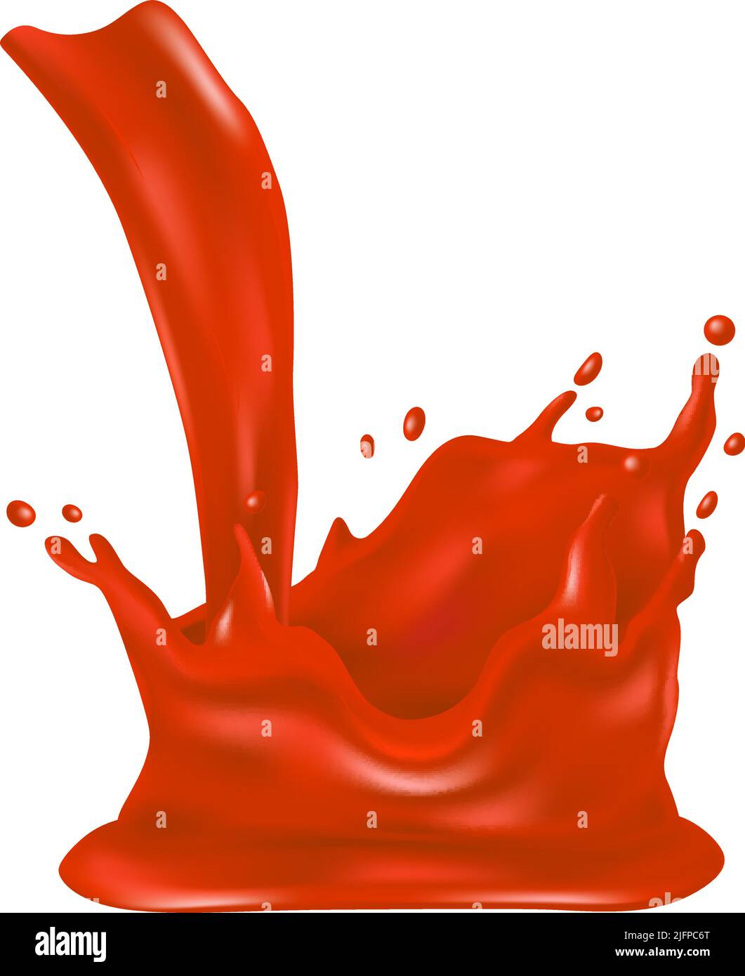 Realistic tomato juice drop splash composition isolated on blank ...
