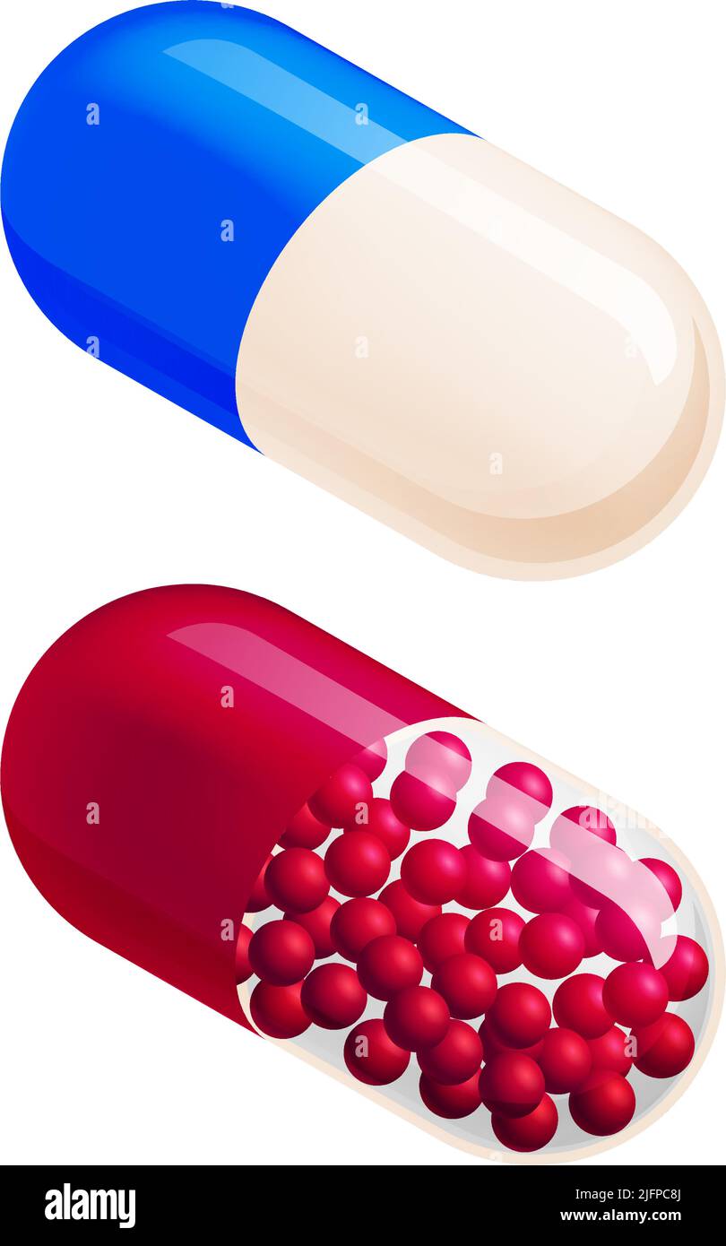 Isometric medicine pharmacy composition with isolated image of pills in ...