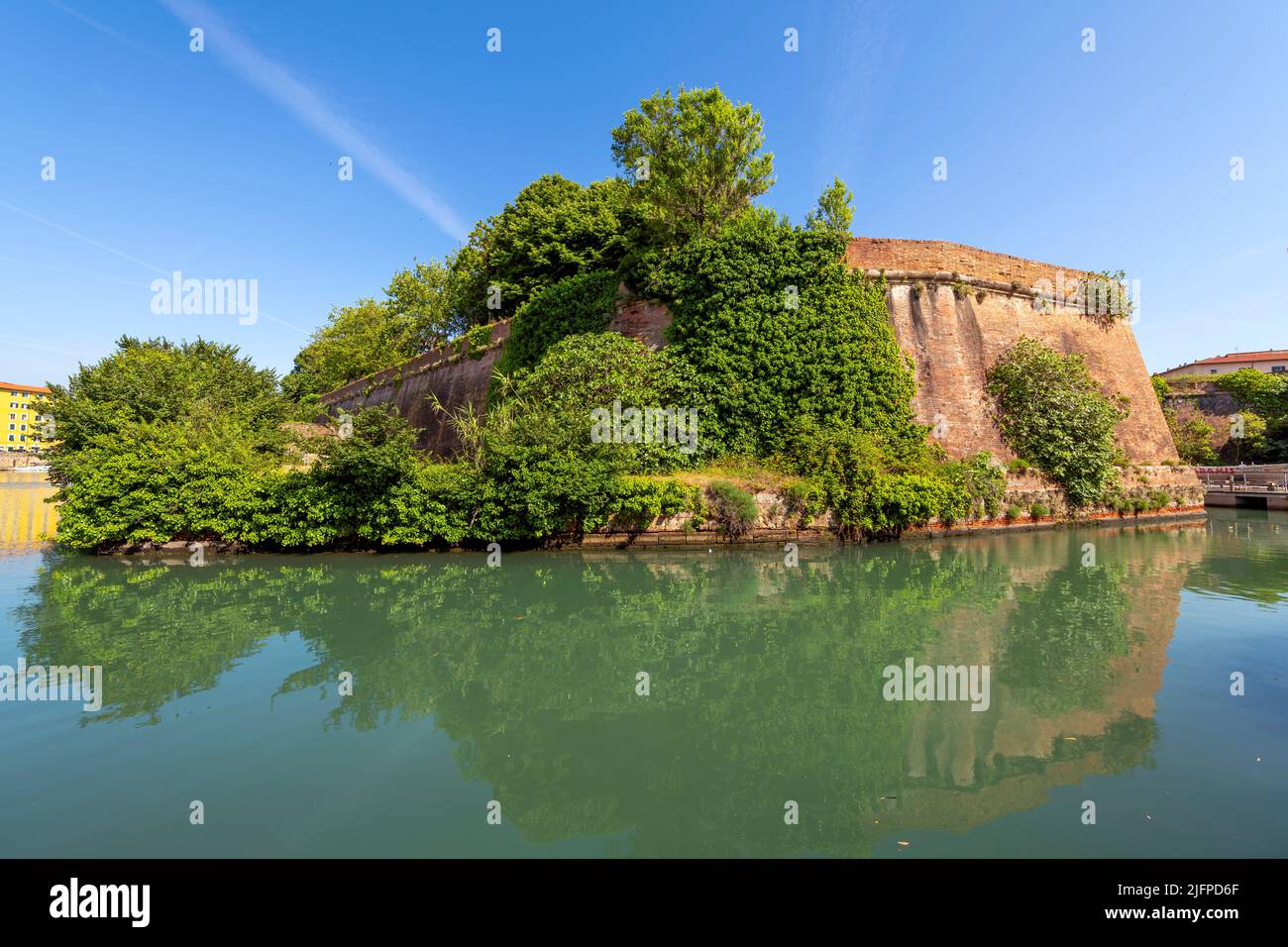 Canals outside the outer walls of the Fortezza Nuova or New Fortress at ...