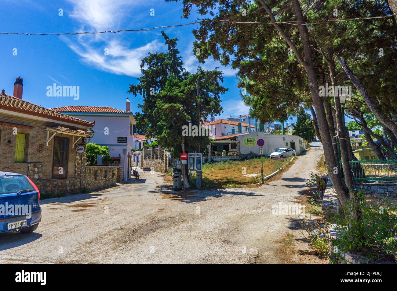 Beautiful scenery from the old village Chora, Alonissos, island Greece ...