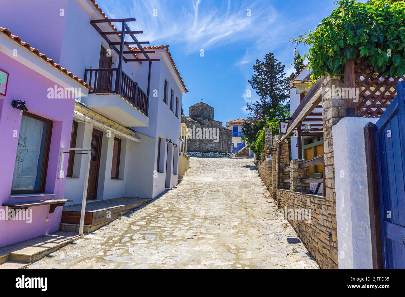 Beautiful scenery from the old village Chora, Alonissos island Greece ...