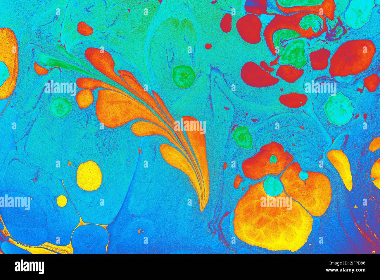 .Traditional art of Ebru marbling. Abstract marbling floral pattern for ...