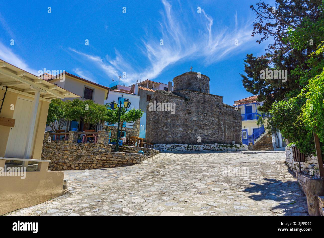 Beautiful scenery from the old village Chora, Alonissos island Greece ...