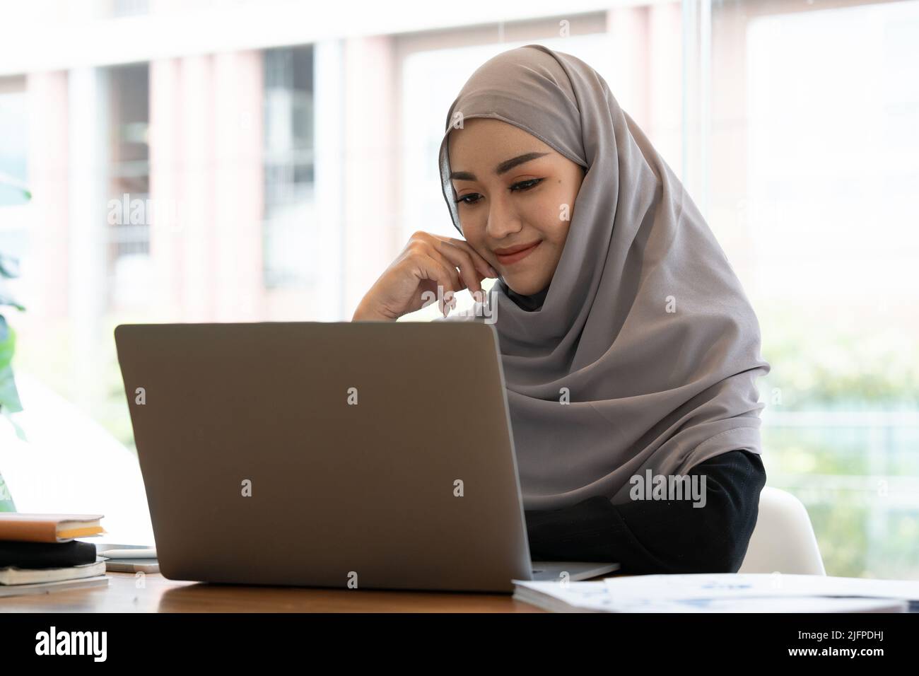 Business Finance audit tax Concept. Portrait of Muslim Young business ...