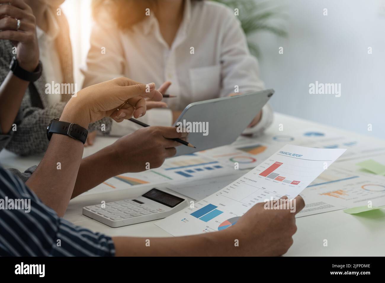Business Finance audit tax Concept, Image of Asian Business team ...