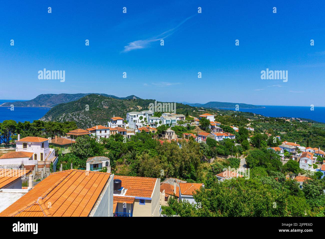 Beautiful scenery from the old village Chora, Alonissos island Greece ...