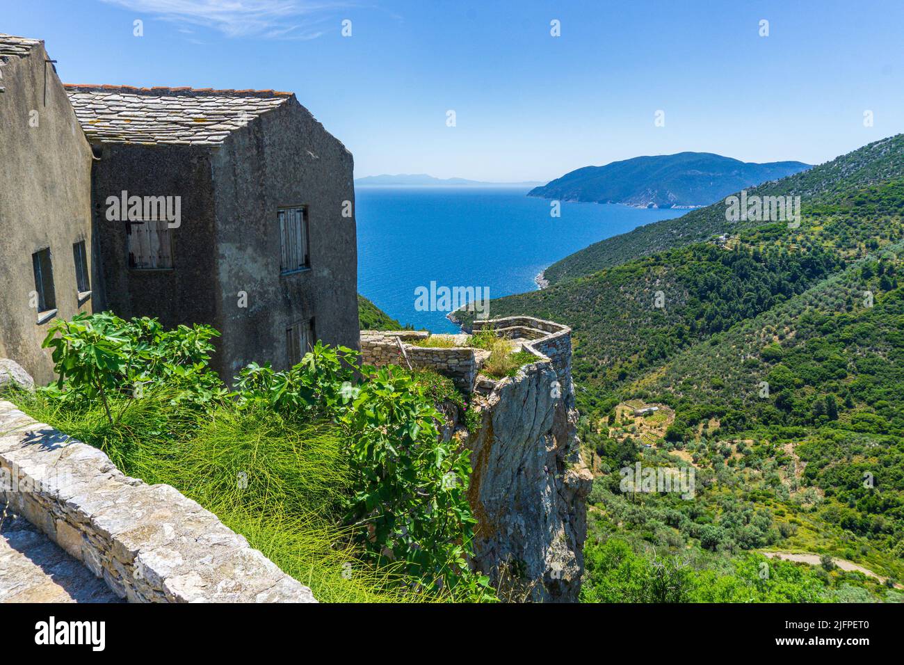 Beautiful scenery from the old village Chora, Alonissos island Greece ...