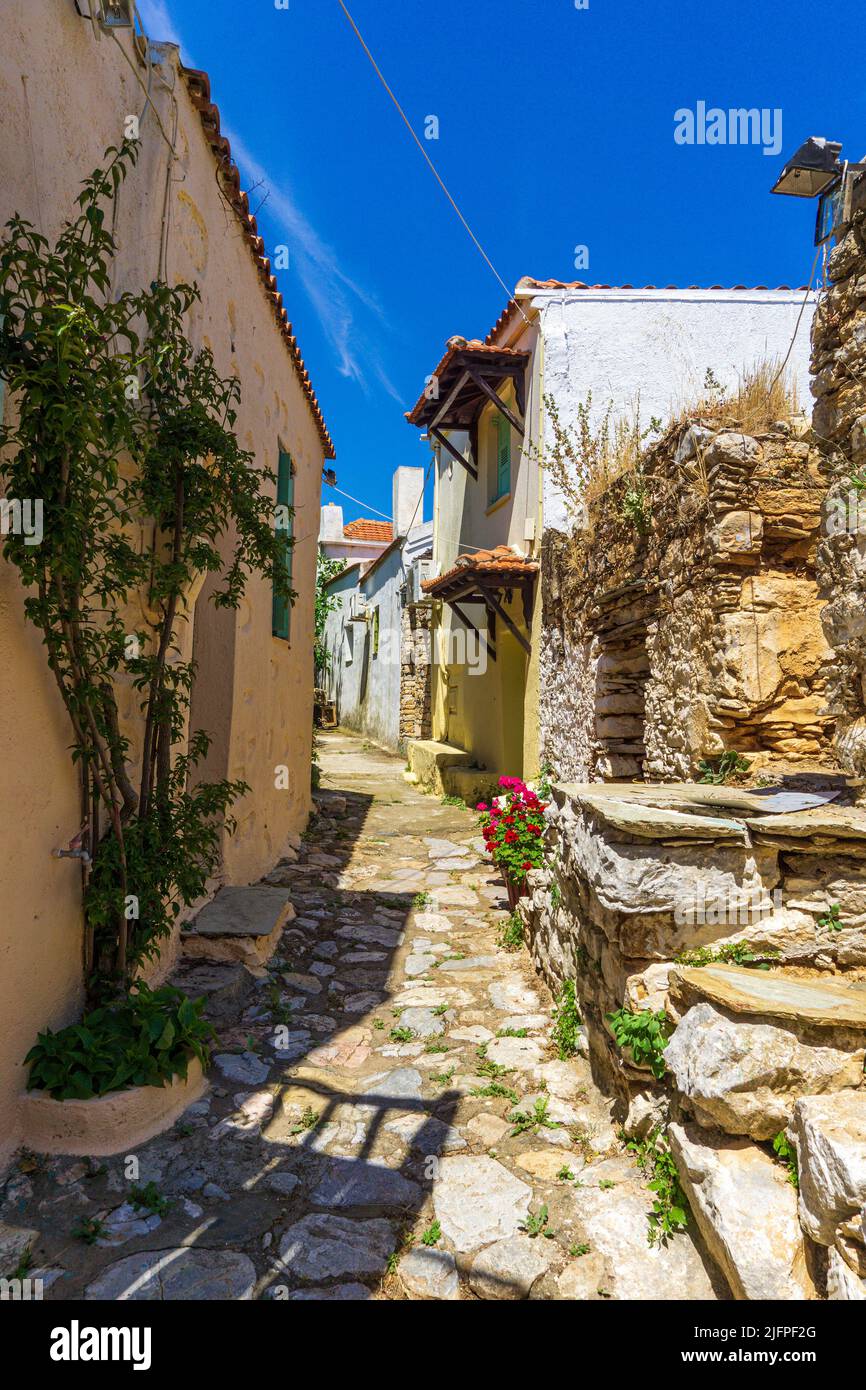 Beautiful scenery from the old village Chora, Alonissos island Greece ...
