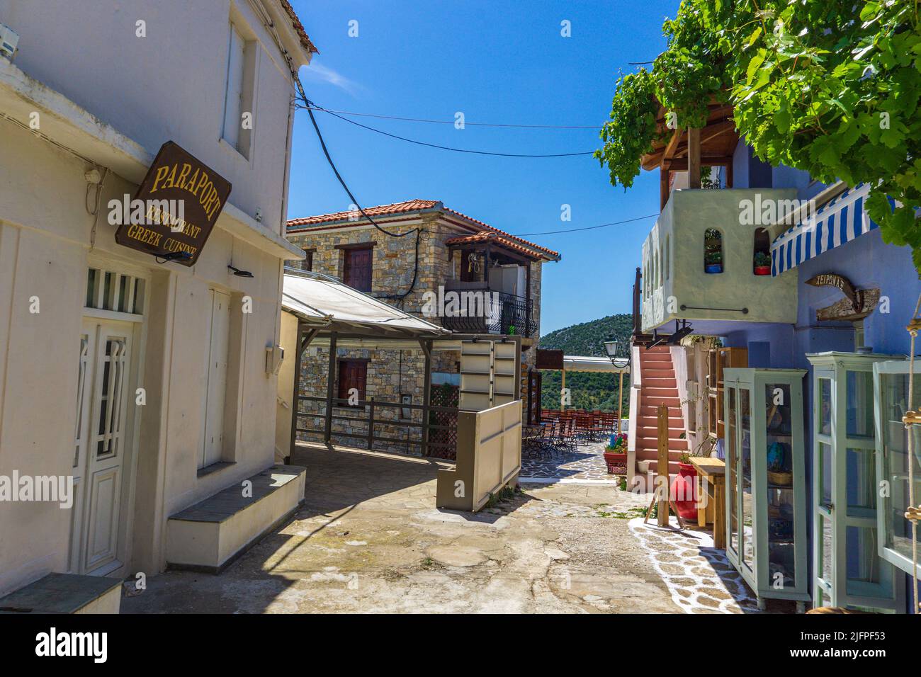 Beautiful scenery from the old village Chora, Alonissos island Greece ...