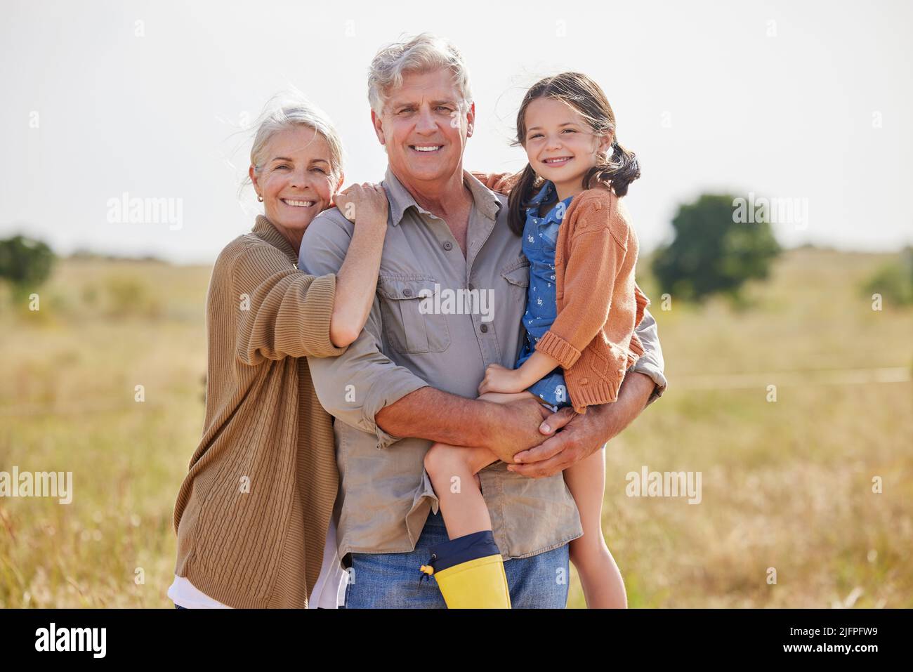 My grandparents are great farmers. Shot of an adorable little girl on a ...