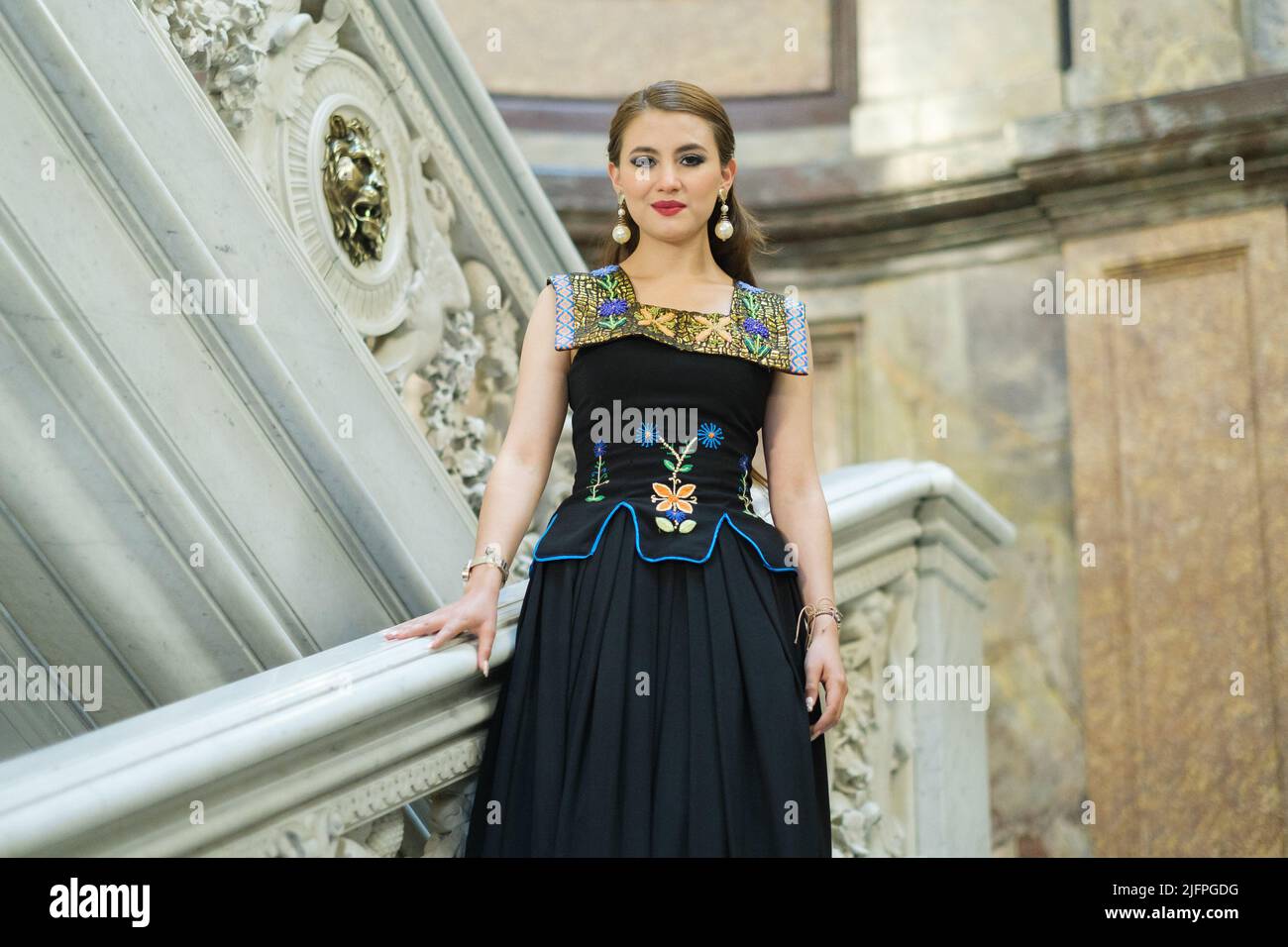 Madrid, Spain - 4 Jul 2022, Peruvian singer, Karla Sofía poses during a ...