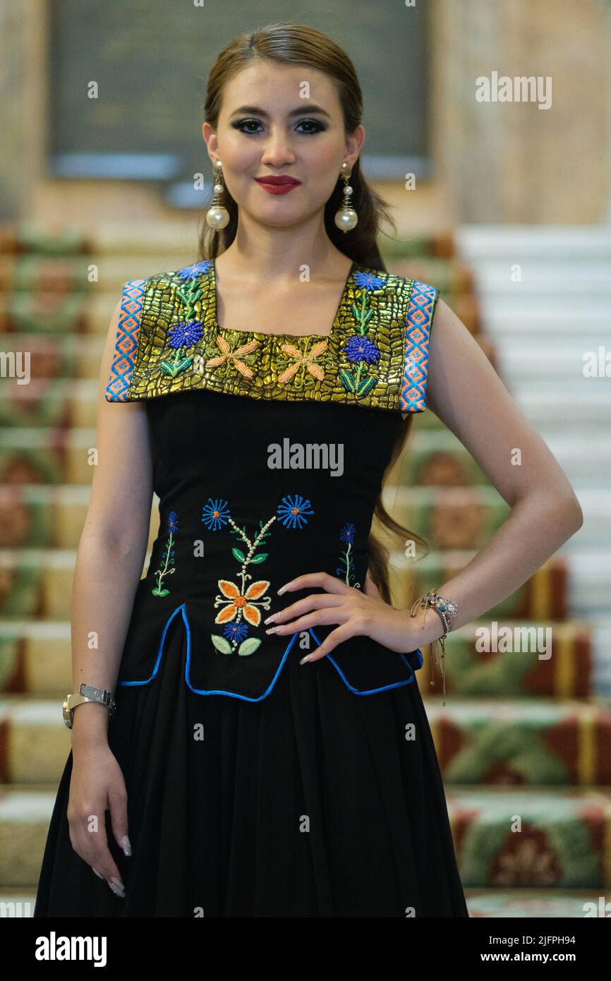 Madrid, Spain - 4 Jul 2022, Peruvian singer, Karla Sofía poses during a ...
