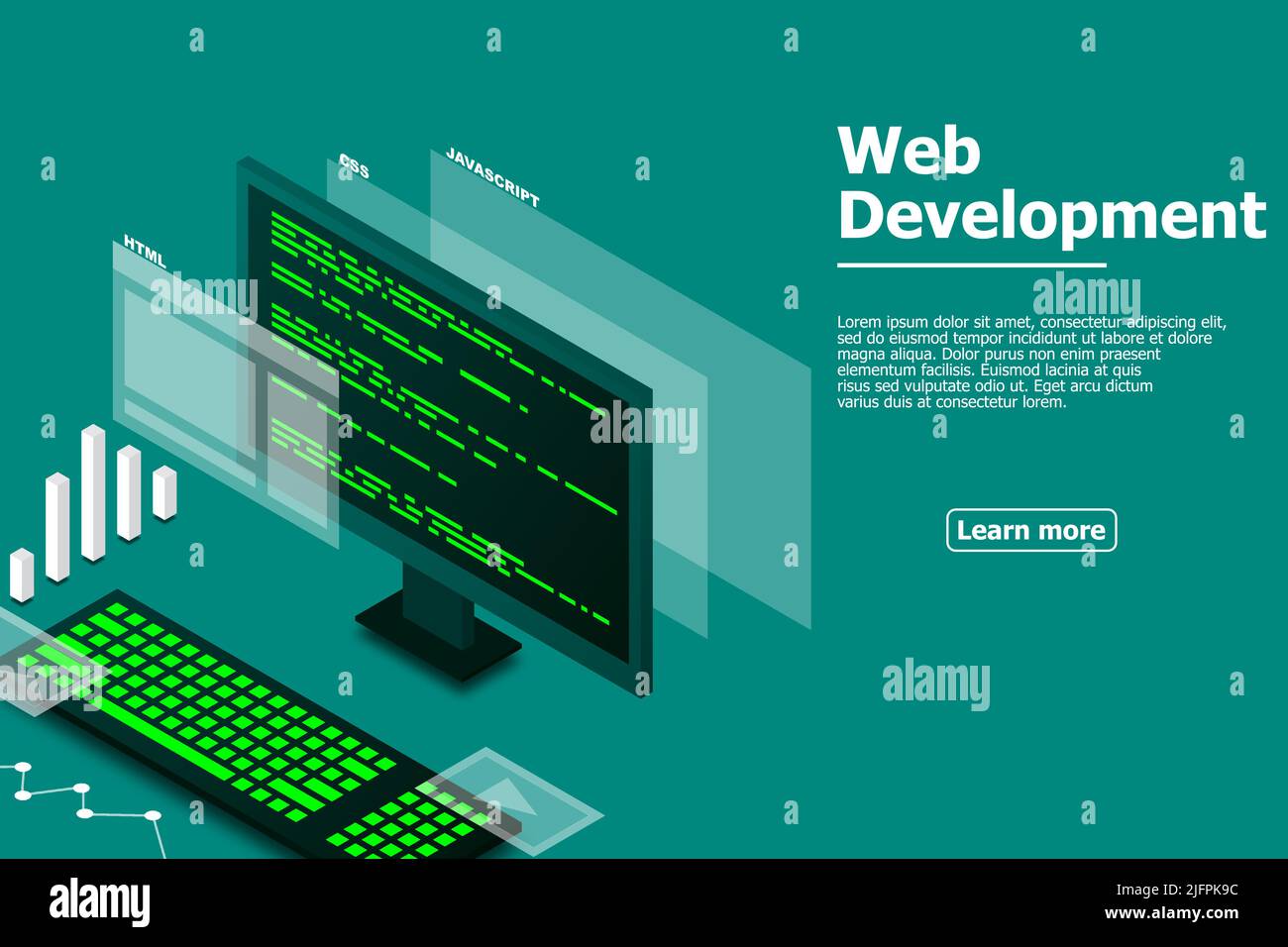 Web Design And Development Computer Programming Isometric Technology Programming Work Web