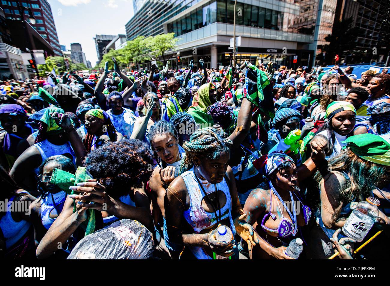 The crowd of revelers following the Carifiesta parade. Since 1975 the ...