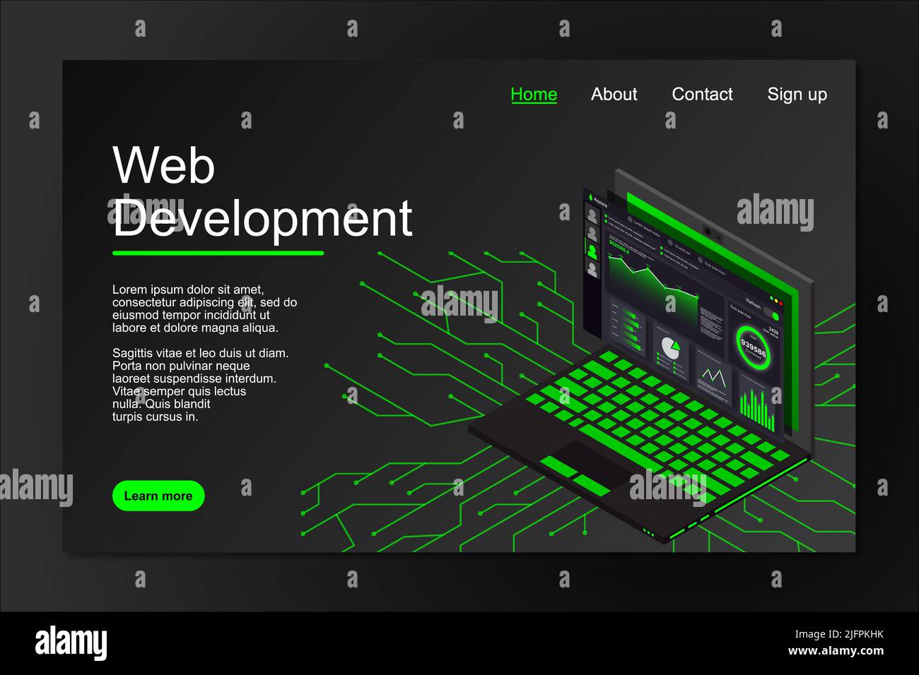 Web development concept. Web design and development vector isometric ...