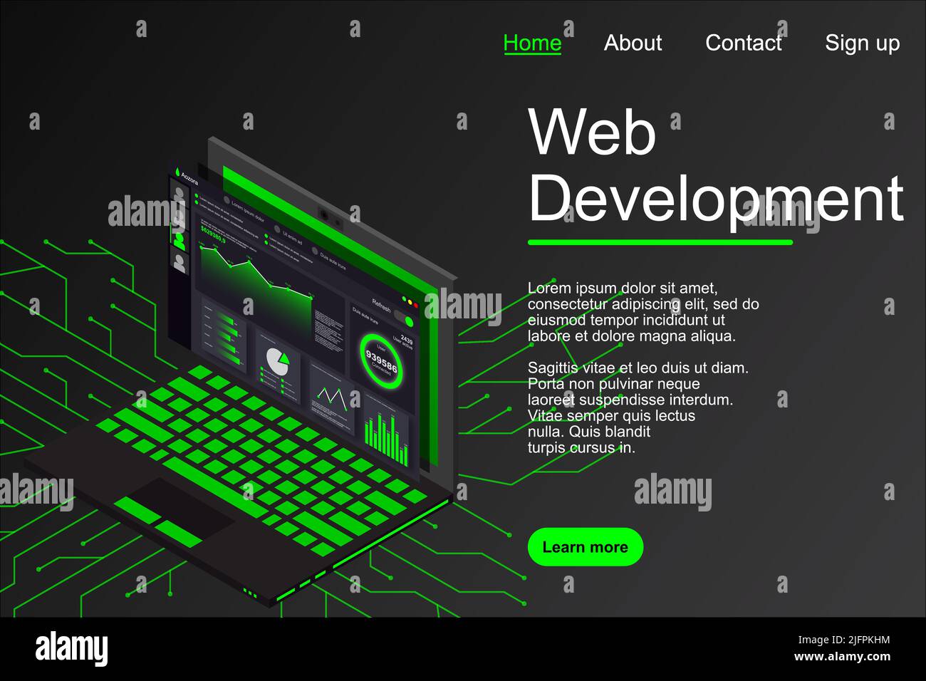 Web development concept. Web design and development vector isometric ...