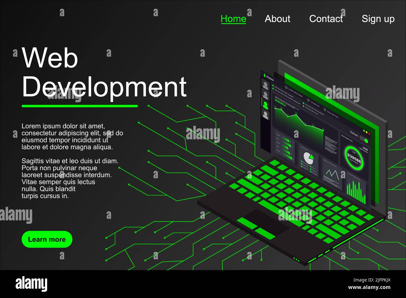 Web development concept. Web design and development vector isometric ...