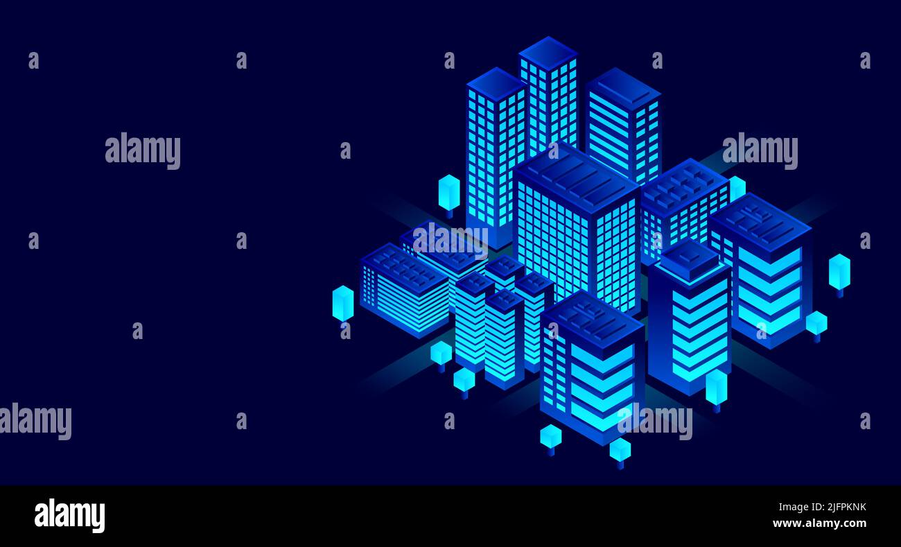 Smart city in a futuristic style. Isometric smart city illustration ...