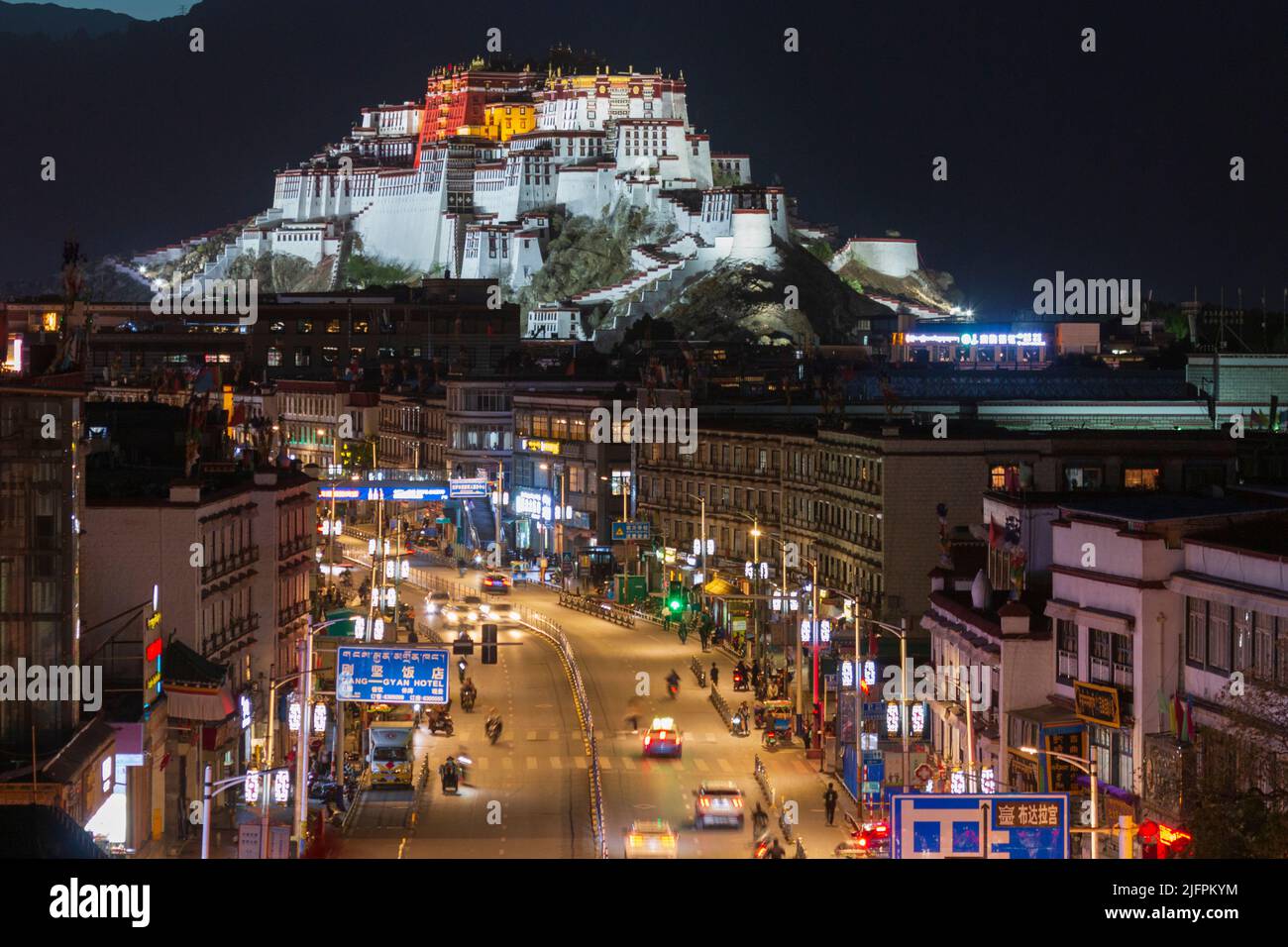 Lhasa, Tibet, China - July 5, 2022: Potala Palace at night in Lhasa ...