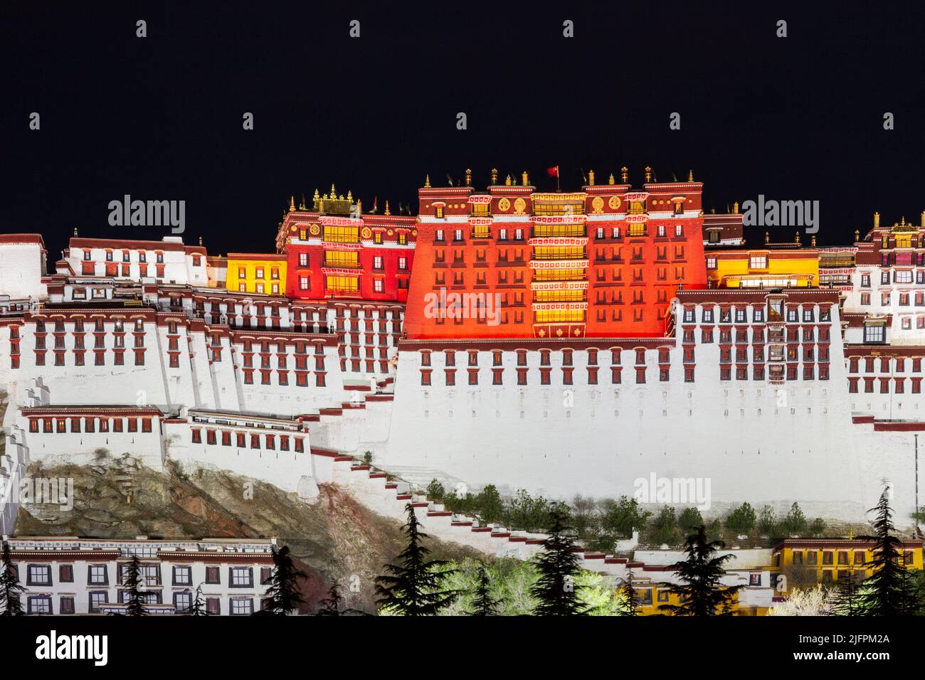 Lhasa, Tibet, China - July 5, 2022: Potala Palace at night in Lhasa ...
