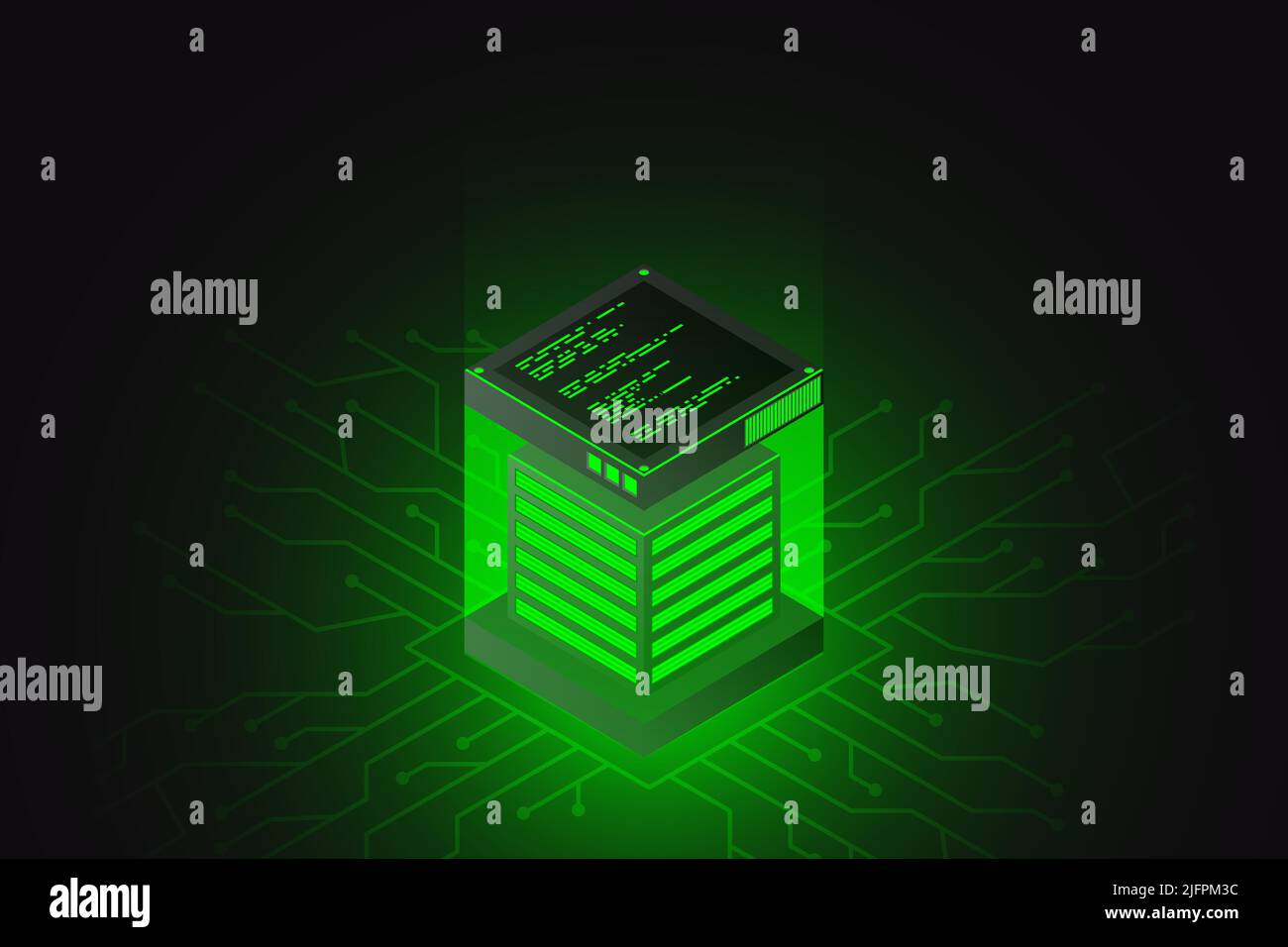 Datacenter isometric vector illustration. Computer storage or farming ...