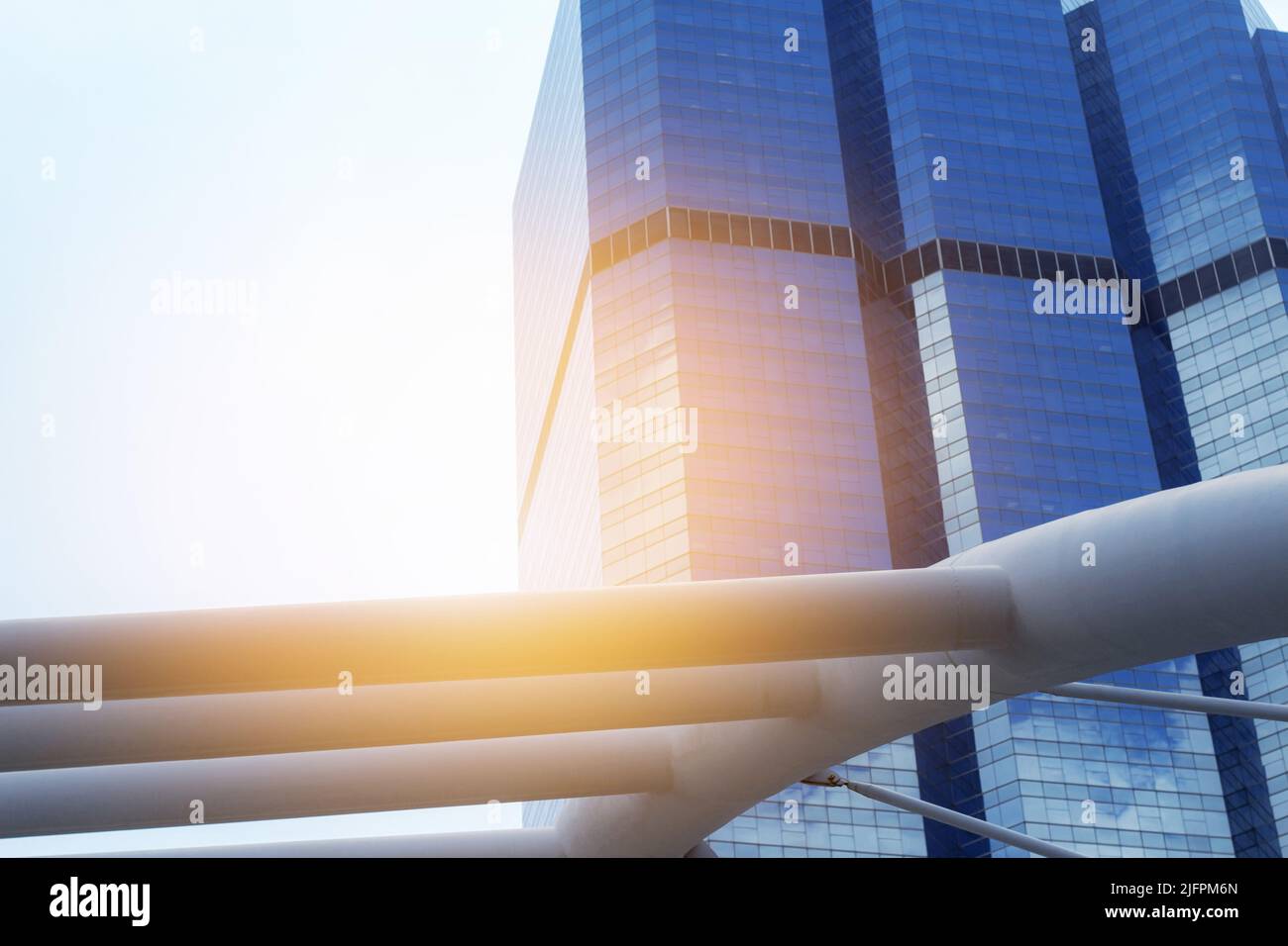 Bridge and office building at the sky Stock Photo - Alamy